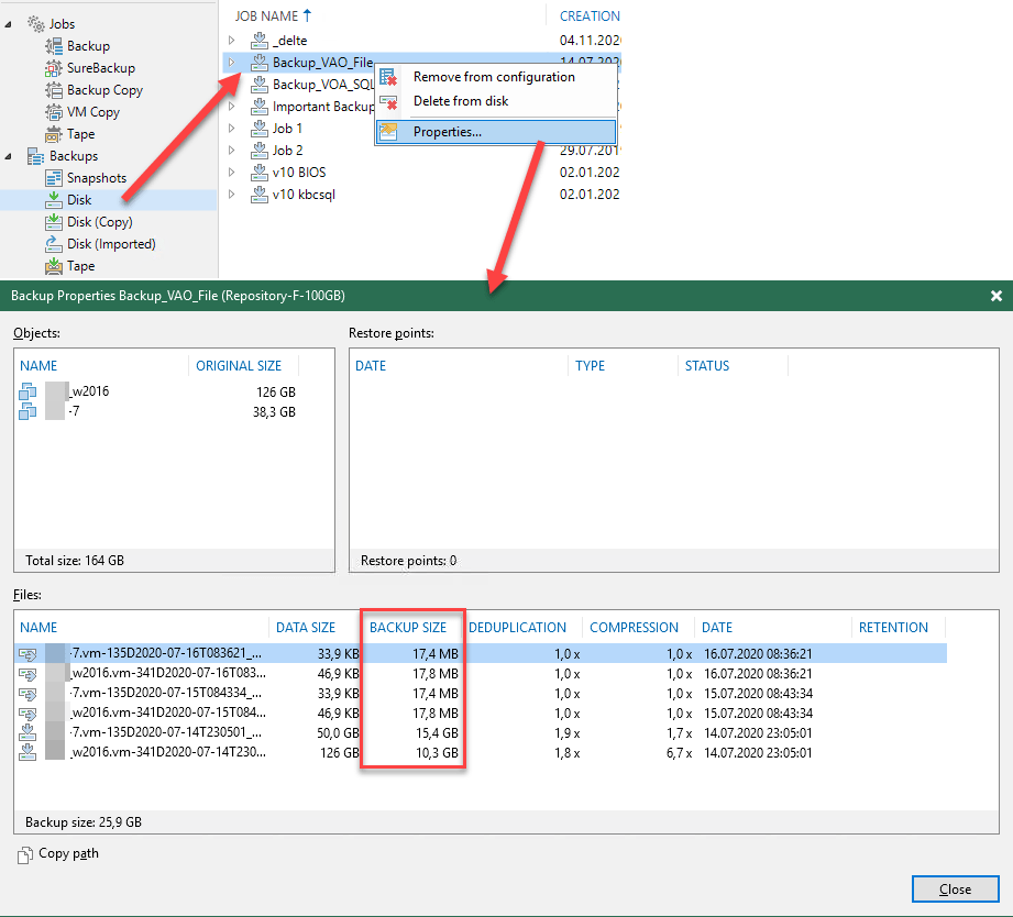 Query backup space on Veeam repository to find orphaned files - vNote42